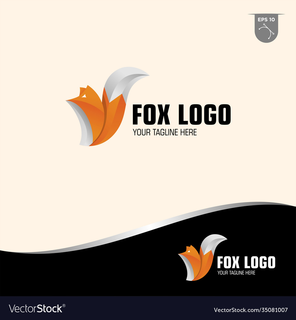Creative fox logo design Royalty Free Vector Image