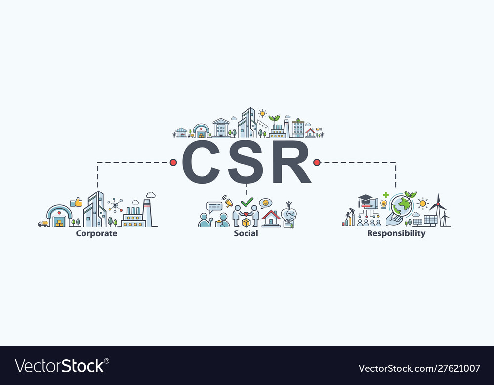 Csr banner web icon for business and organization Vector Image