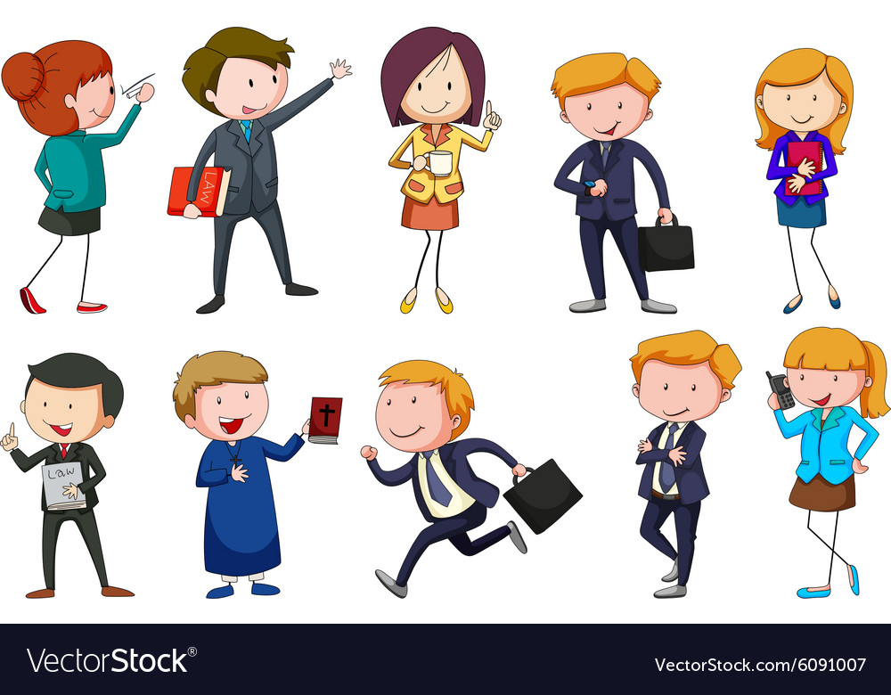 Different type occupations Royalty Free Vector Image