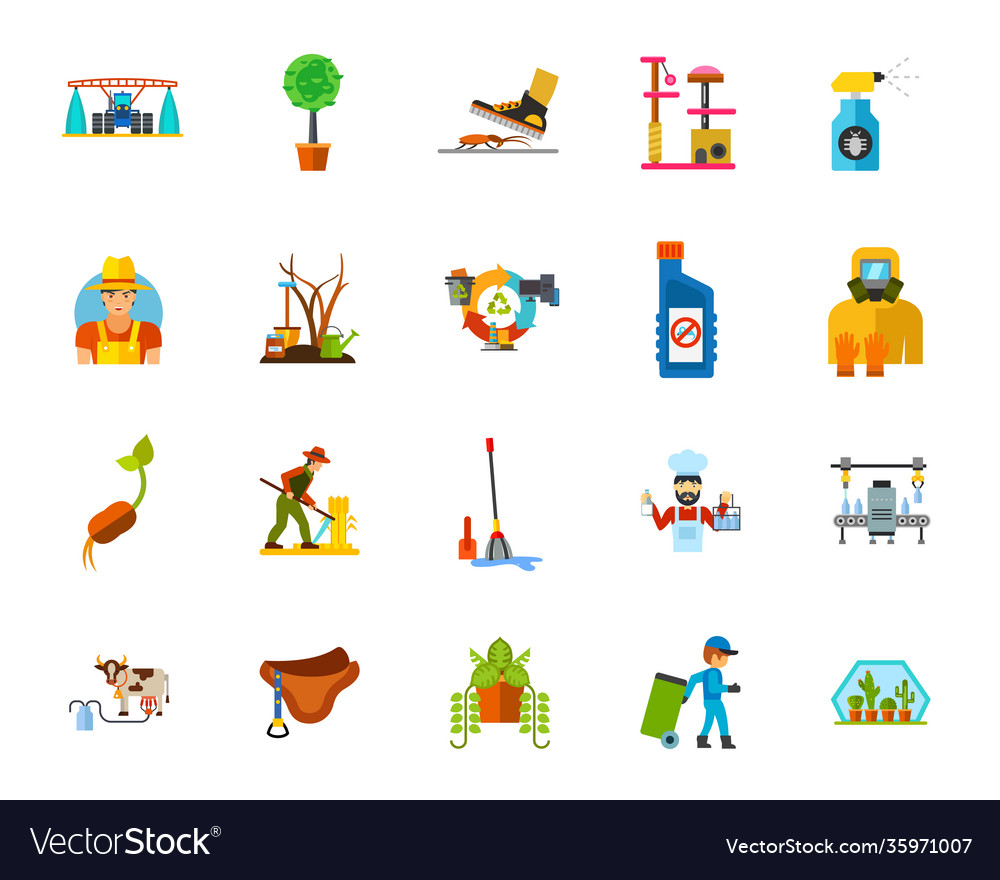 Farming icon set Royalty Free Vector Image - VectorStock