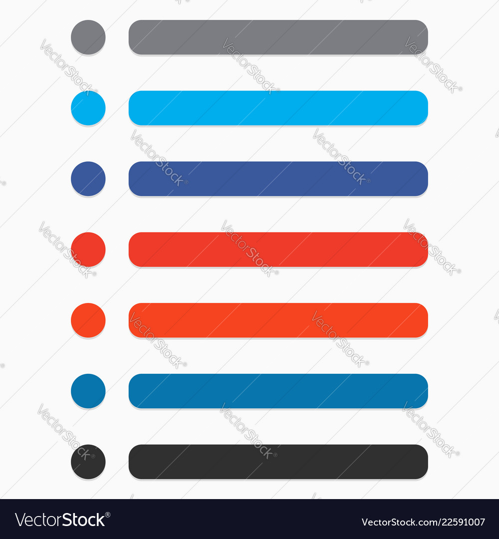 Flat circle and rectangle button set with modern Vector Image
