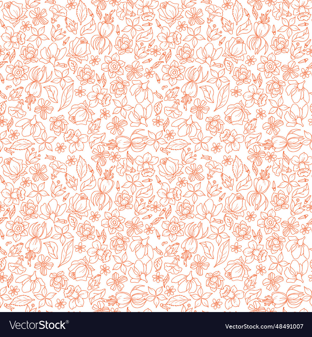 Flower seamless pattern Royalty Free Vector Image
