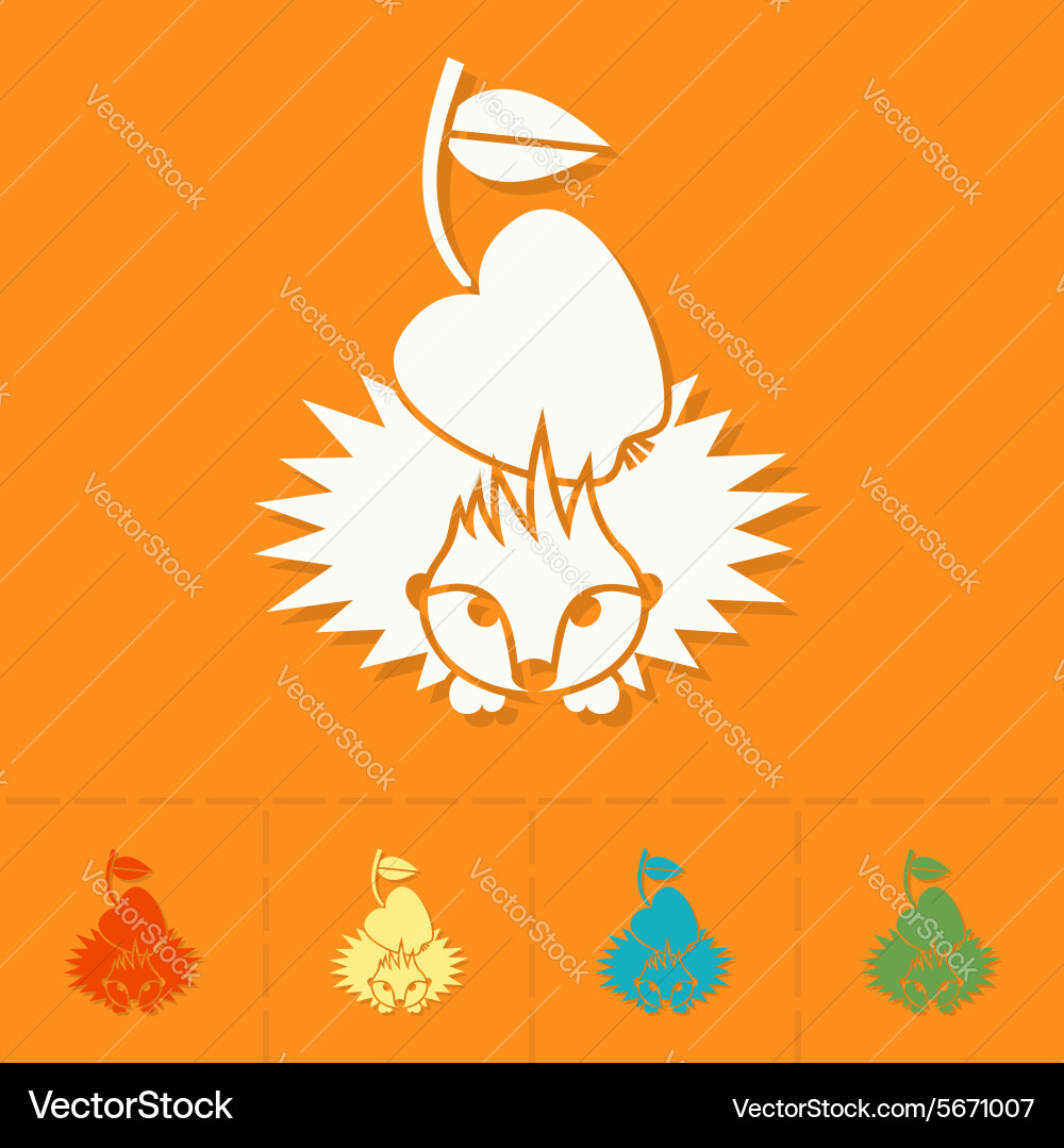 Hedgehog with apple Royalty Free Vector Image - VectorStock