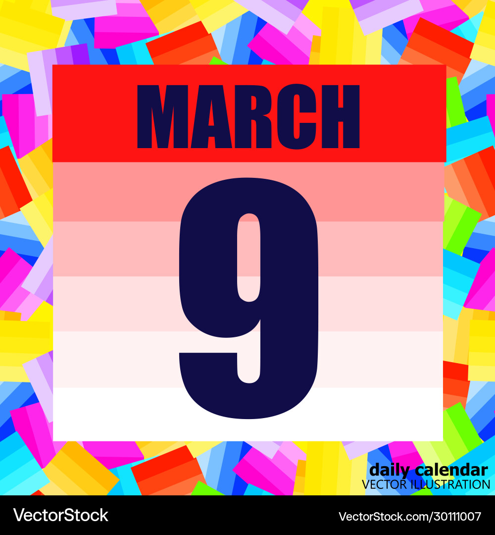 March 9 icon for planning important day banner Vector Image
