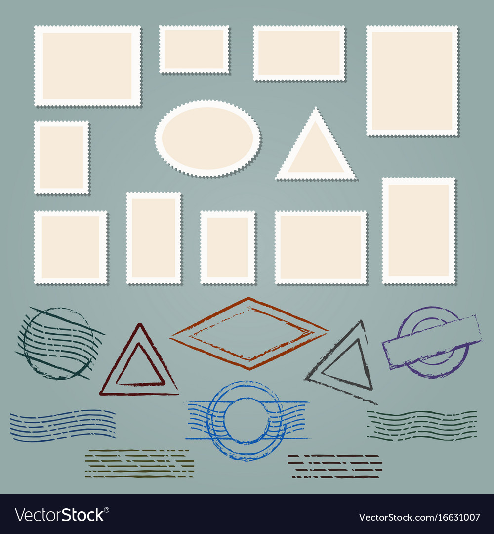 Retro postage stamp frames Royalty Free Vector Image