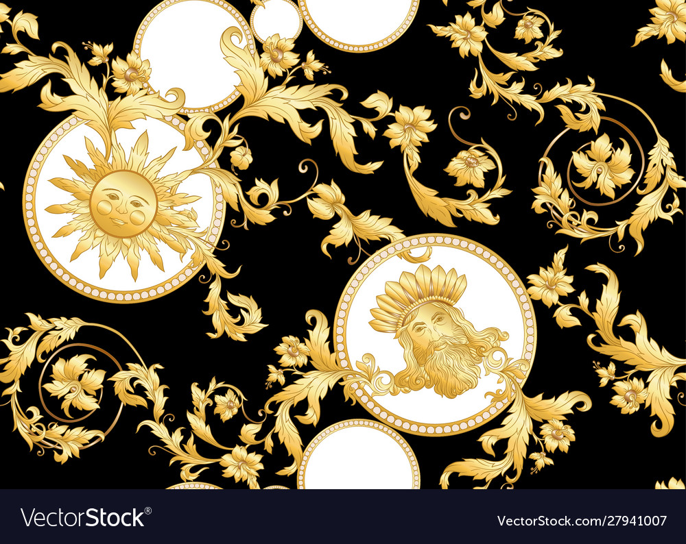 Seamless pattern background in baroque Royalty Free Vector