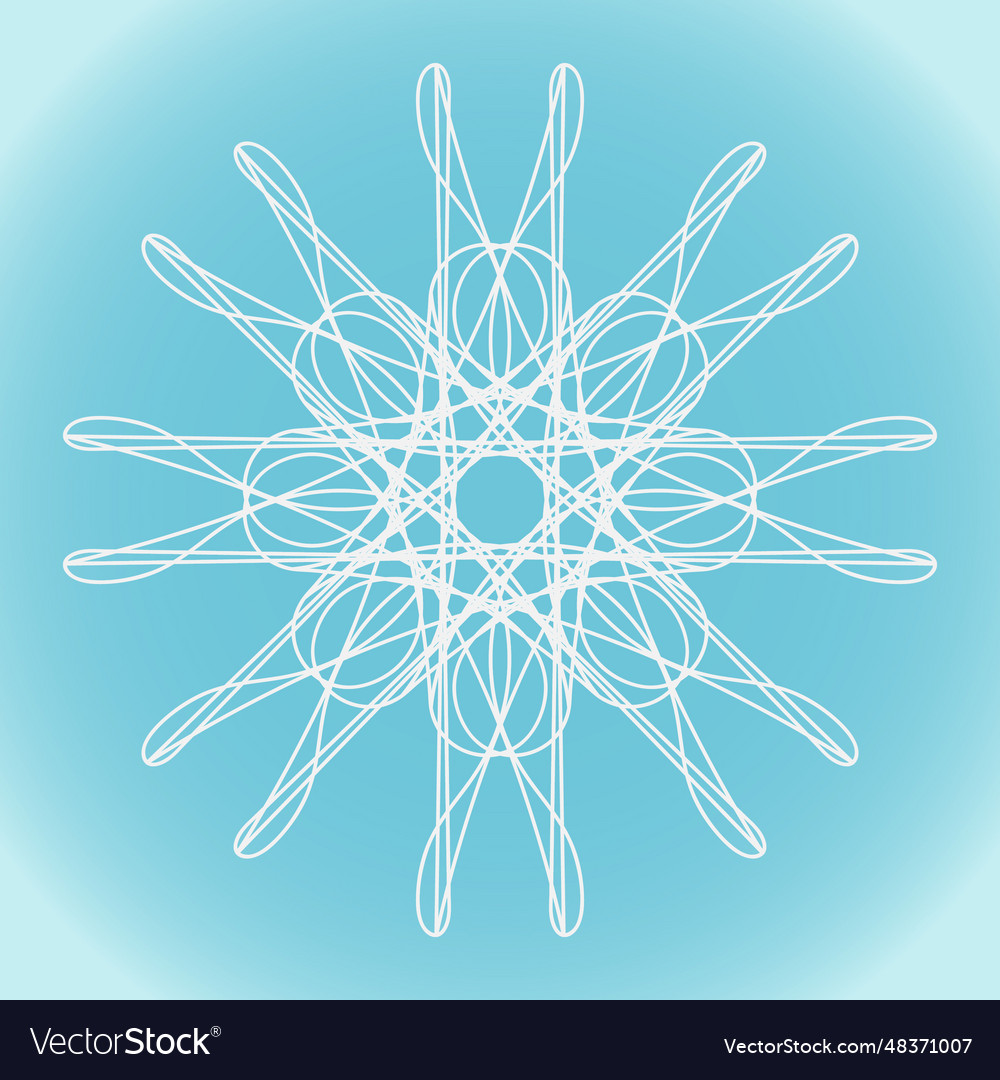 Snowflake simple shape with loops on blue winter Vector Image