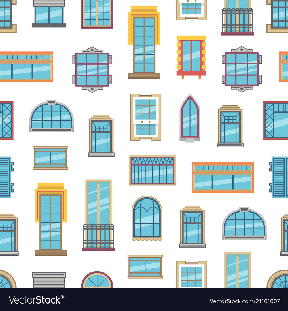 Window flat icons background or pattern Royalty Free Vector