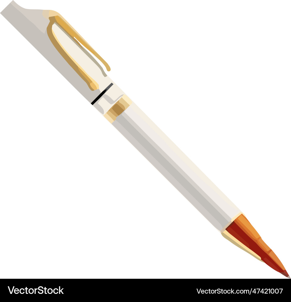 Yellow ballpoint pen with sharp metal nib Vector Image