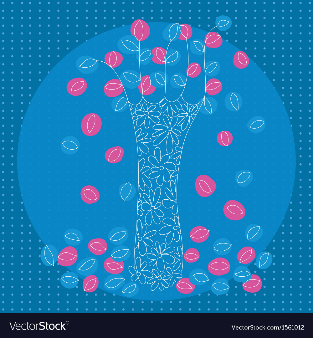 Blue tree Royalty Free Vector Image - VectorStock