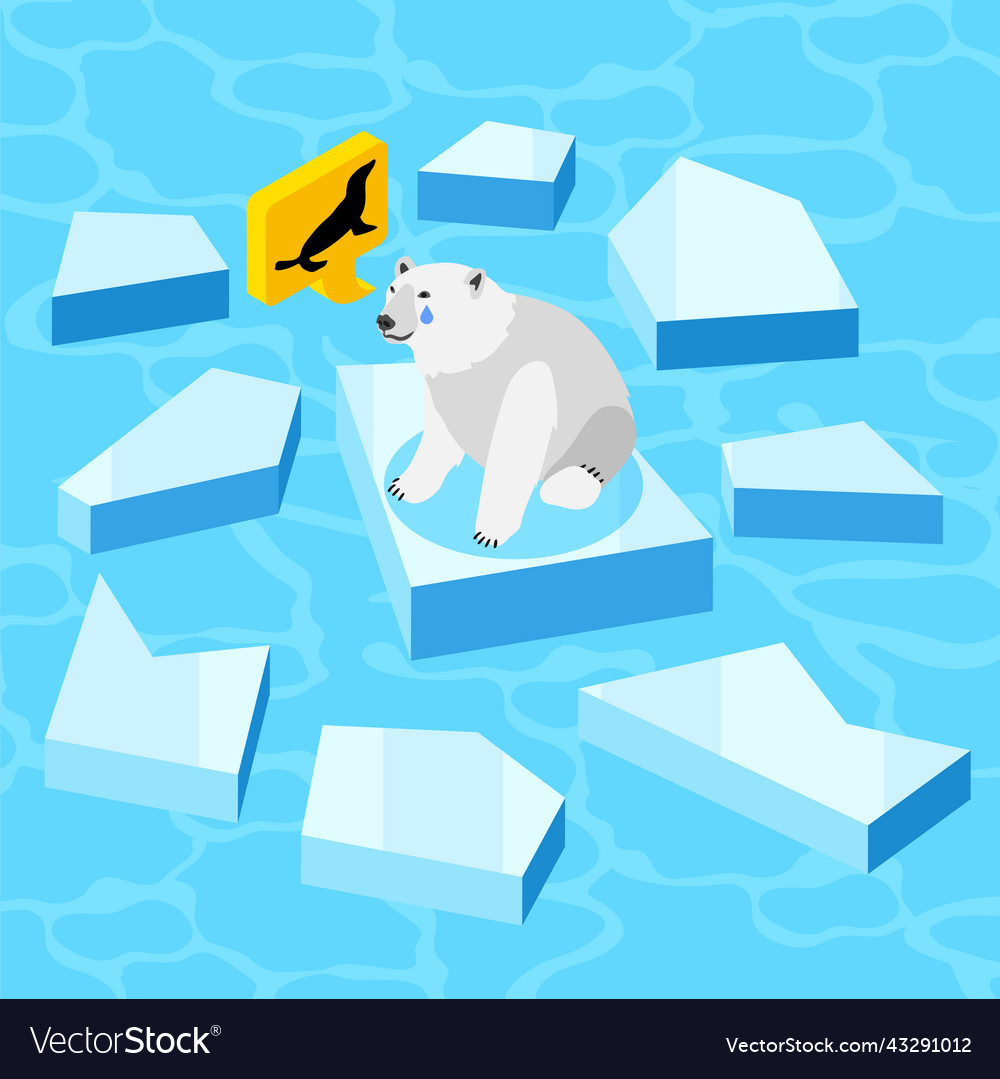 Climate change isometric background Royalty Free Vector