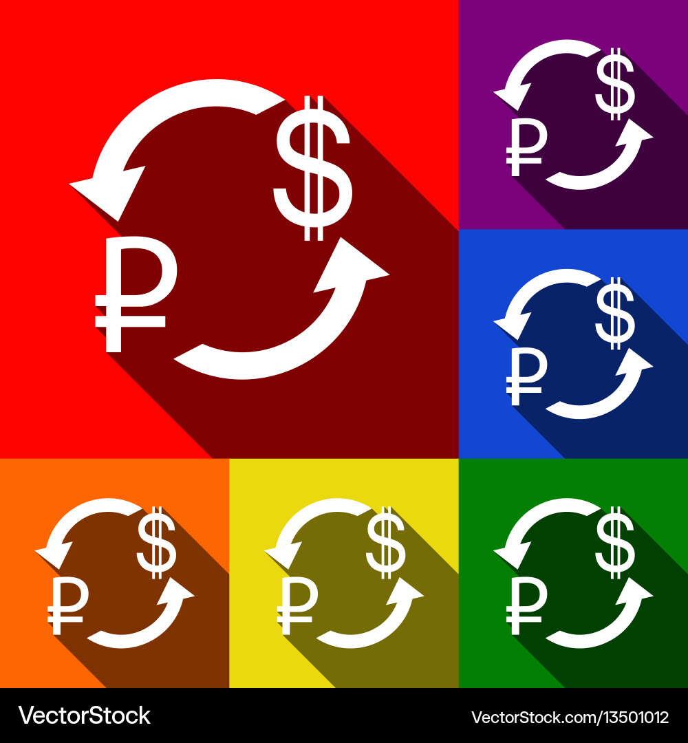 Currency exchange sign rouble and us dollar Vector Image