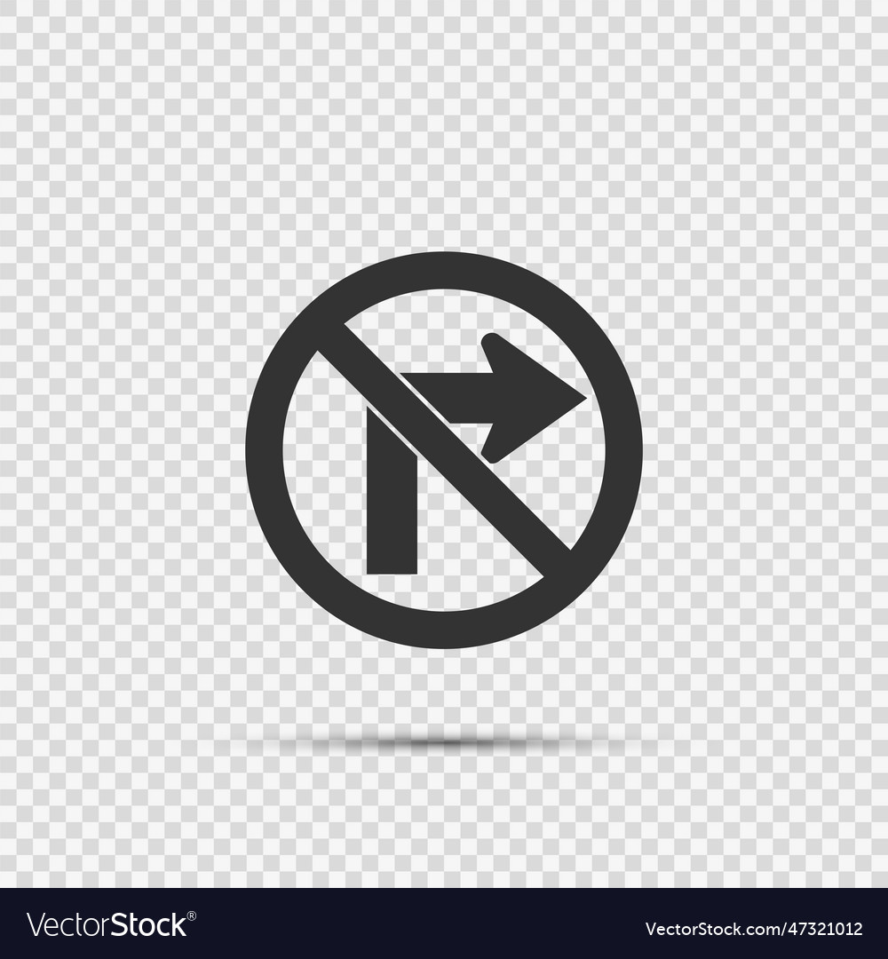 Do not turn right traffic sign on transparent Vector Image Do not turn right traffic sign on transparent Vector Image