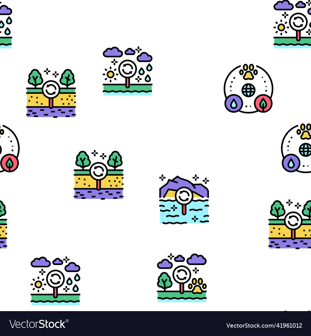 Ecosystem environment seamless pattern Royalty Free Vector