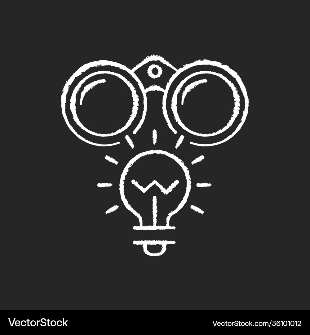 Fresh perspective chalk white icons set on black Vector Image