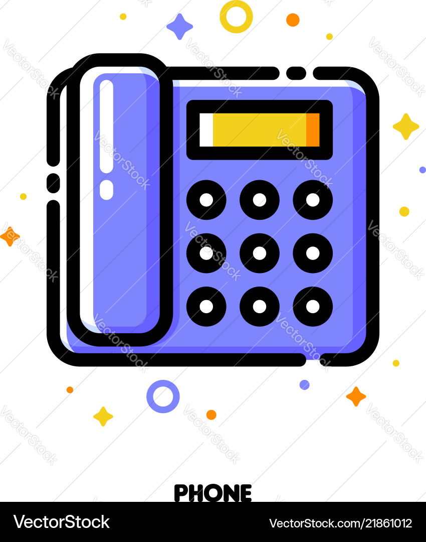 Icon of office phone for communication Royalty Free Vector
