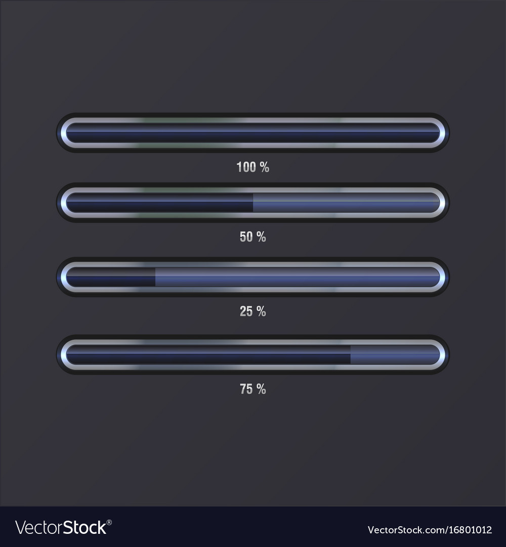 Icons of loading bar Royalty Free Vector Image