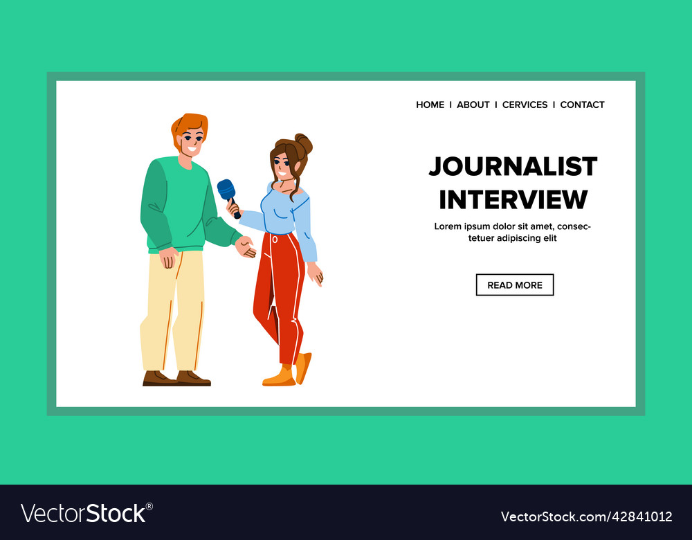 Journalist interview Royalty Free Vector Image