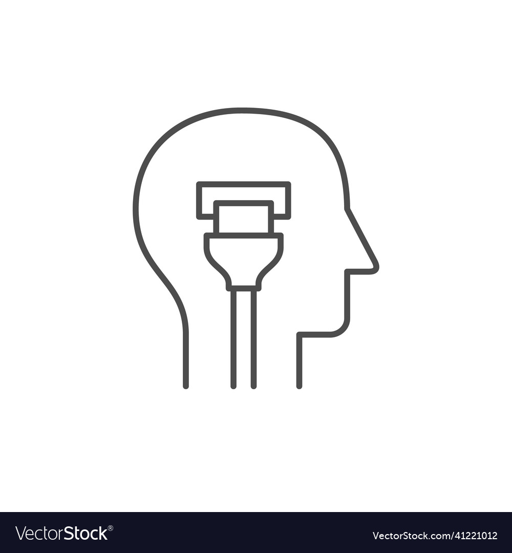 Machine learning line outline icon Royalty Free Vector Image