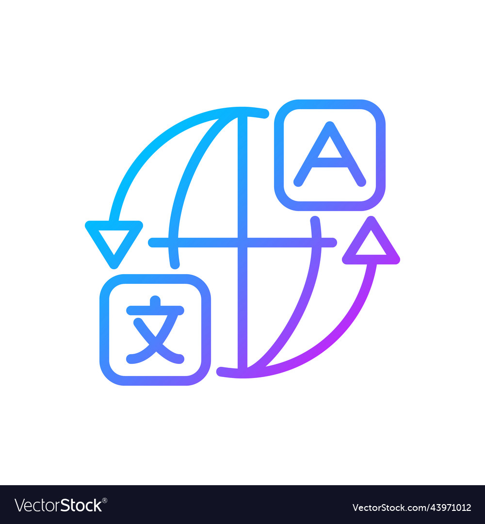 Machine translation software gradient linear icon Vector Image