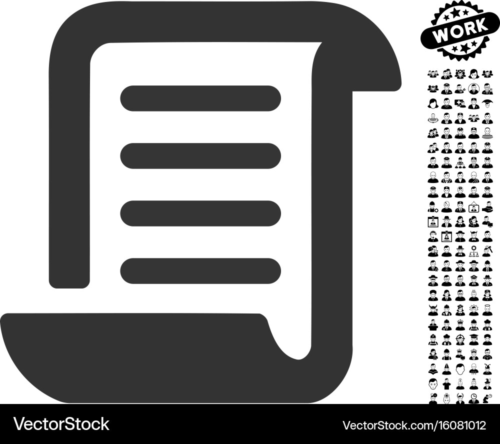 Paper roll icon with job bonus Royalty Free Vector Image