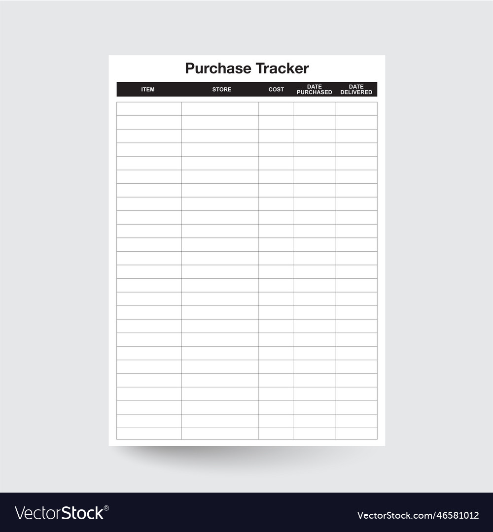 Purchase tracker Royalty Free Vector Image - VectorStock