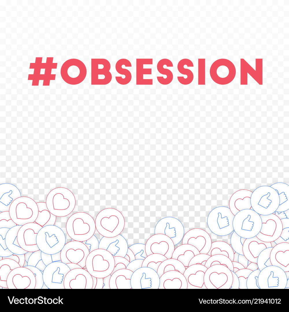 Social media icons obsession concept Royalty Free Vector