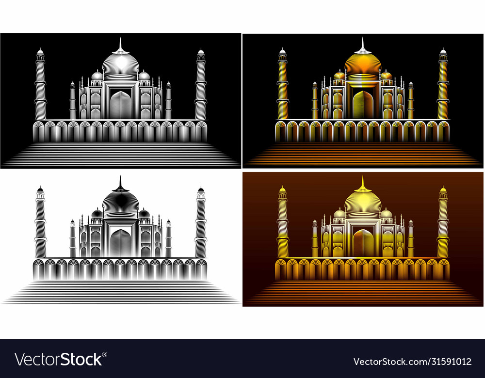 Taj mahal Royalty Free Vector Image - VectorStock
