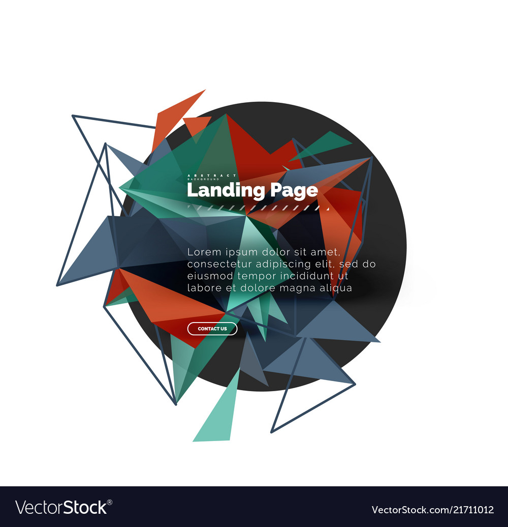 Triangular design abstract background landing Vector Image