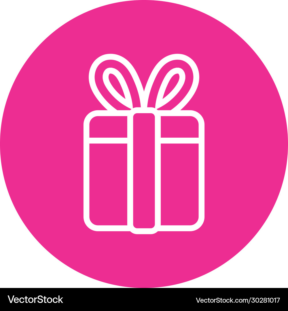 Birthday gift box block and line style Royalty Free Vector