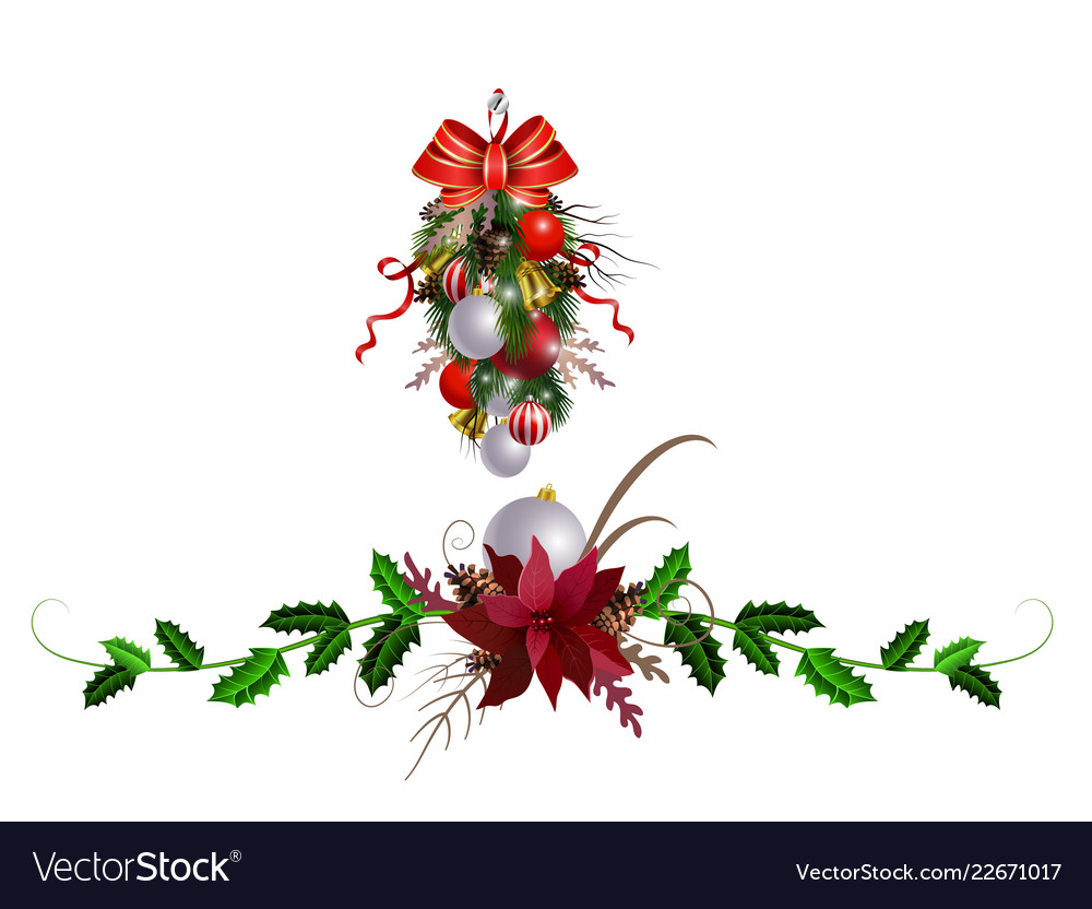 Christmas decoration set Royalty Free Vector Image