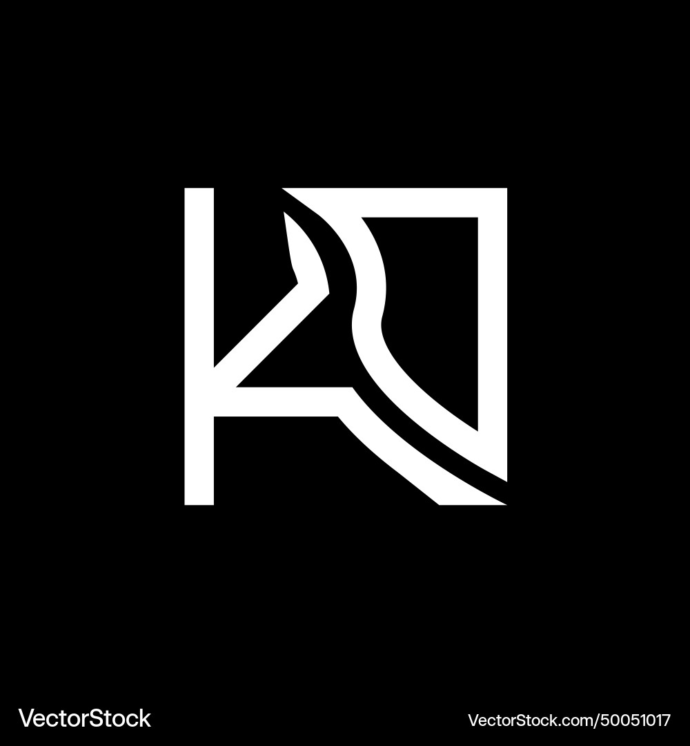 Ko letter logo design simple and modern Royalty Free Vector