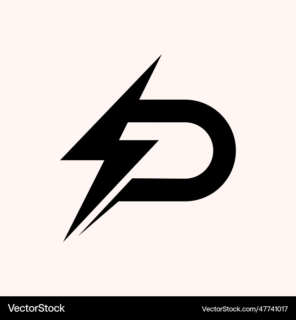 Letter d and lightning logo design inspiration Vector Image