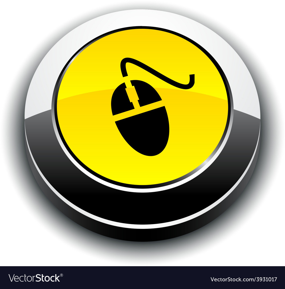 Mouse 3d round button Royalty Free Vector Image