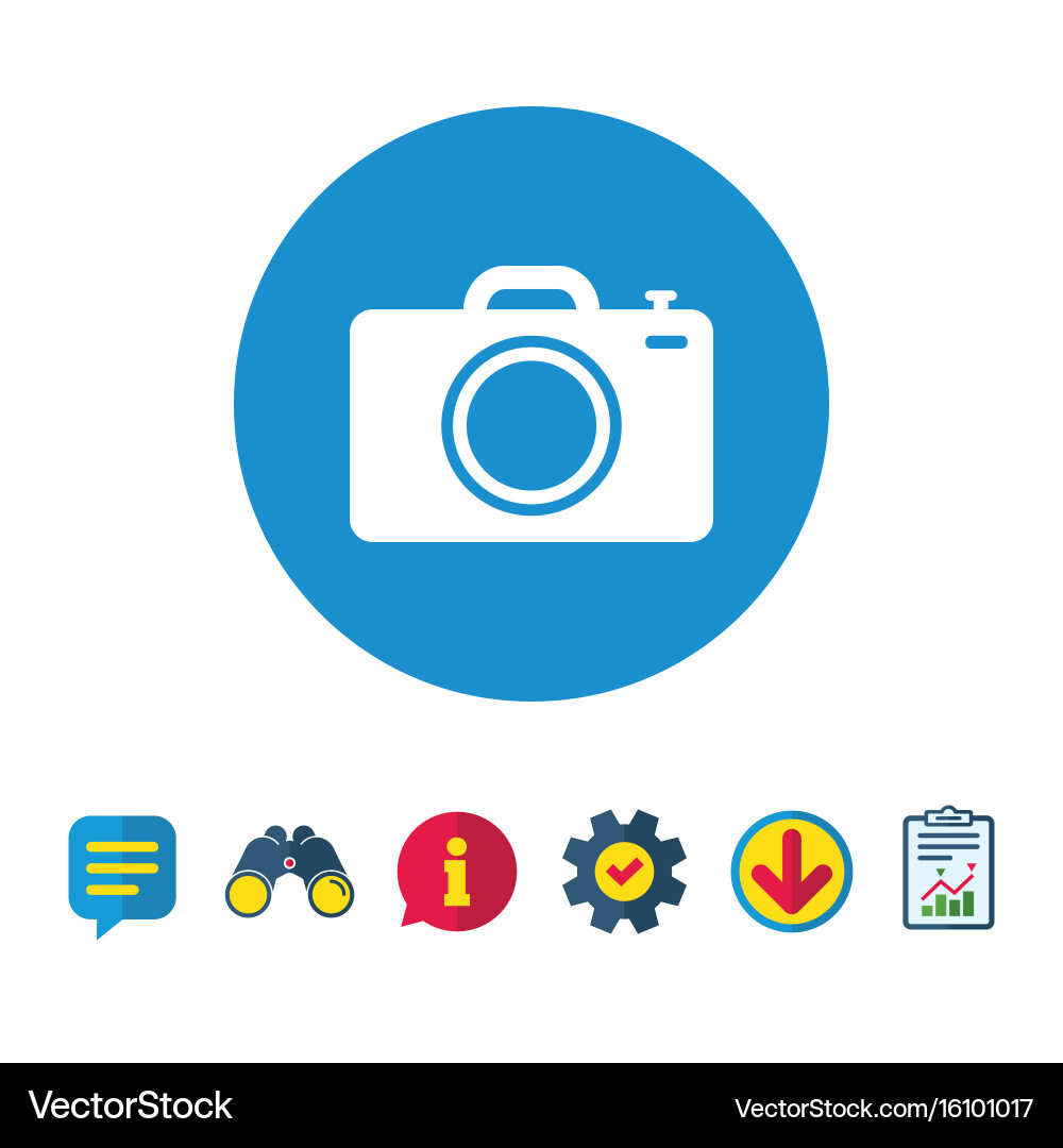 Photo camera sign icon symbol Royalty Free Vector Image