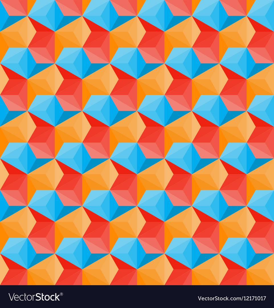 Seamless hexagonal shape pattern in red Royalty Free Vector
