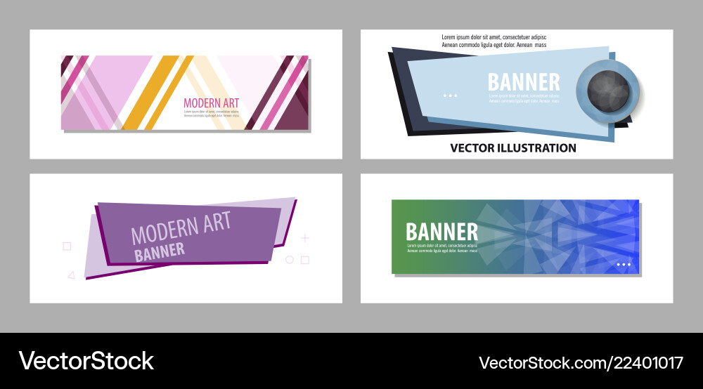 Set of design banner background Royalty Free Vector Image