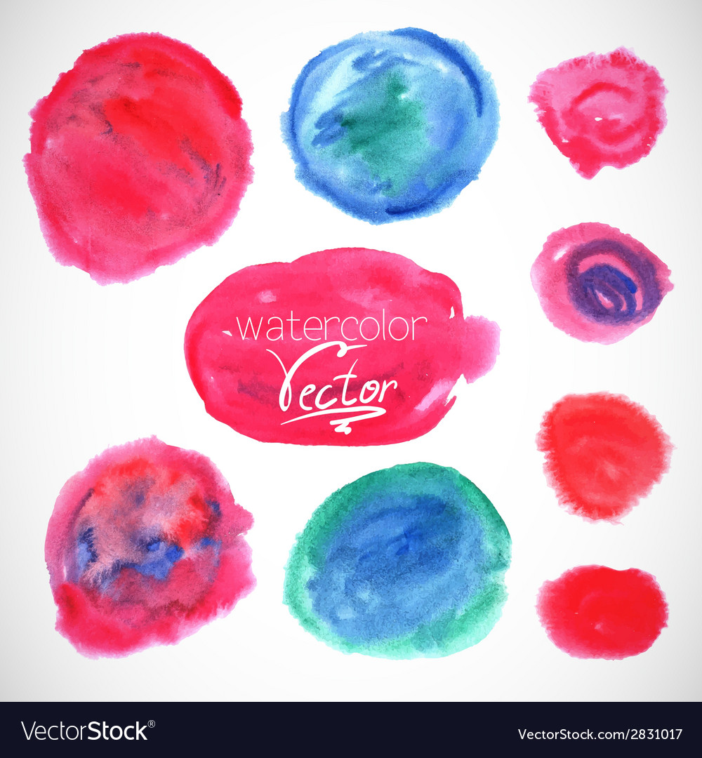 Set Of Watercolor Blobs Circle Design Elements Vector Image