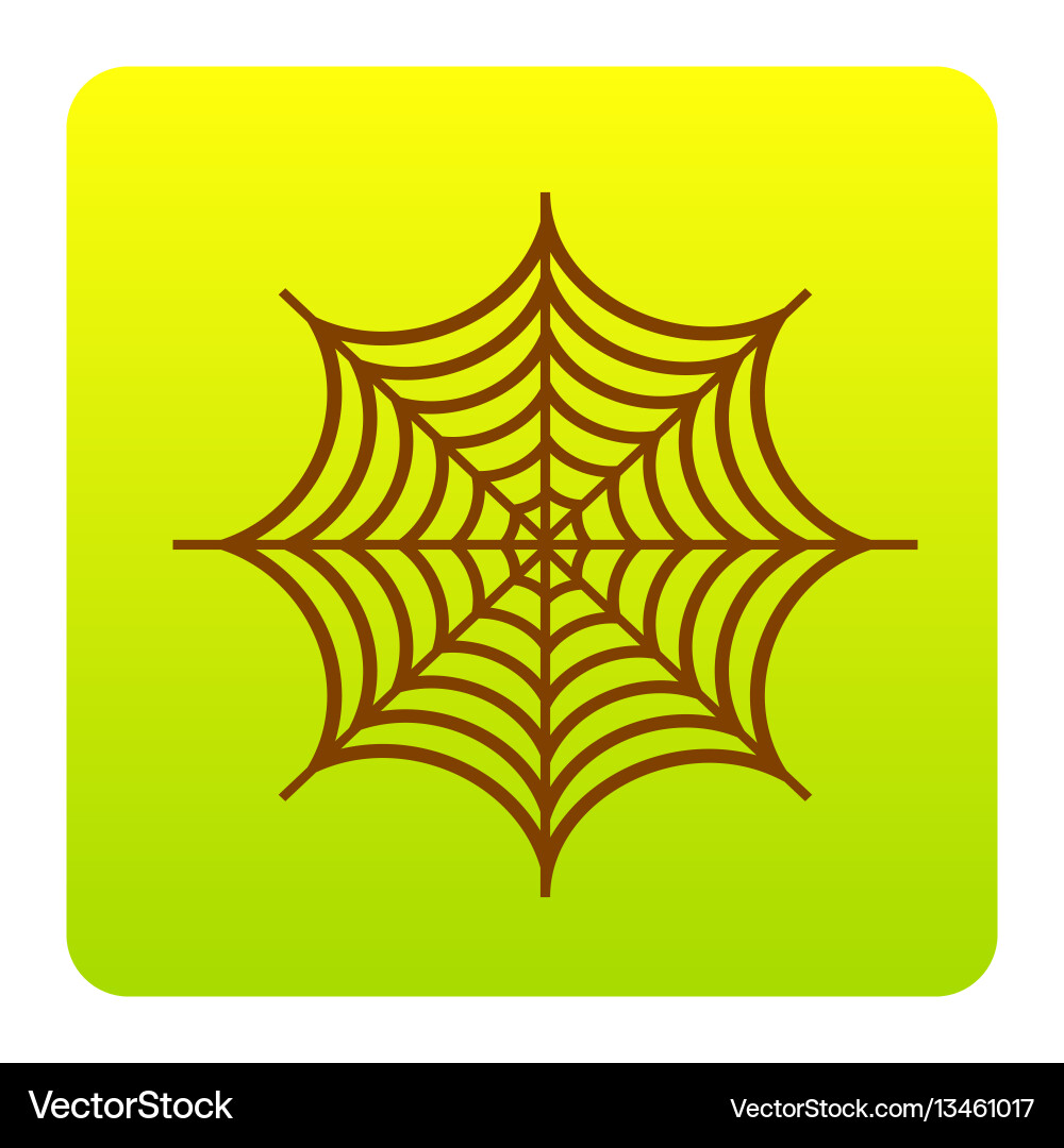 Spider on web brown icon Royalty Free Vector Image