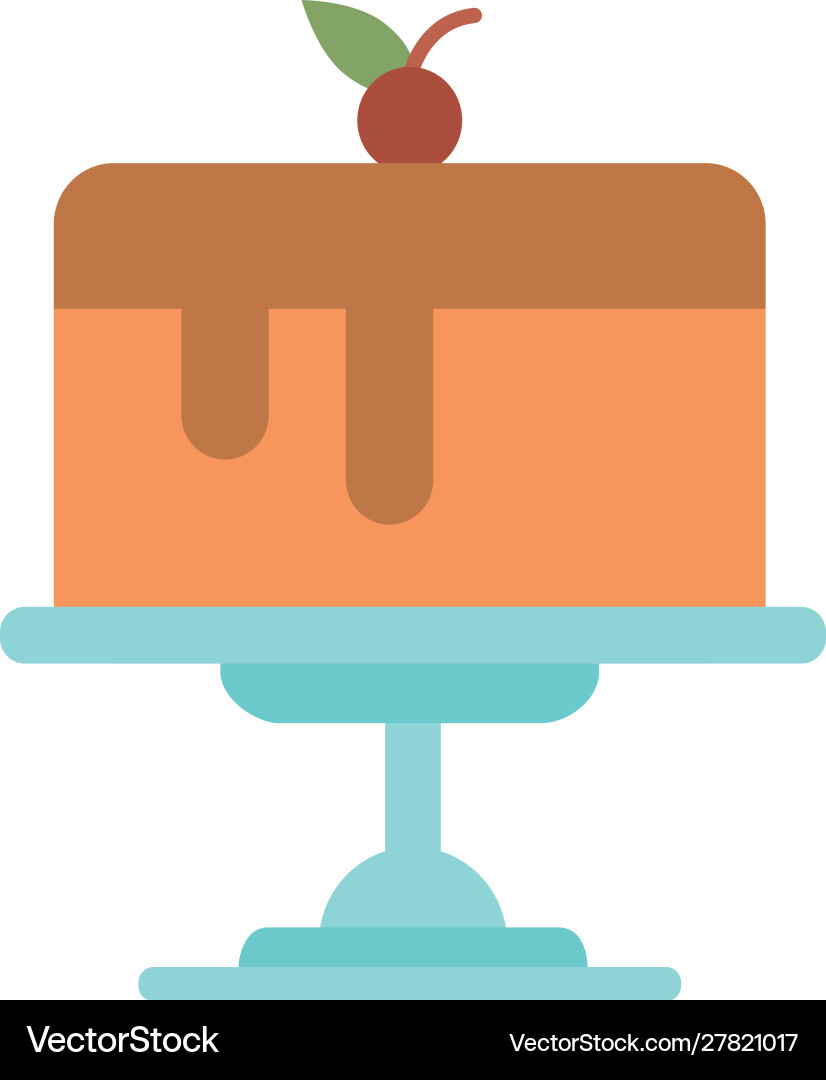 Sweet and delicious cake flat design Royalty Free Vector