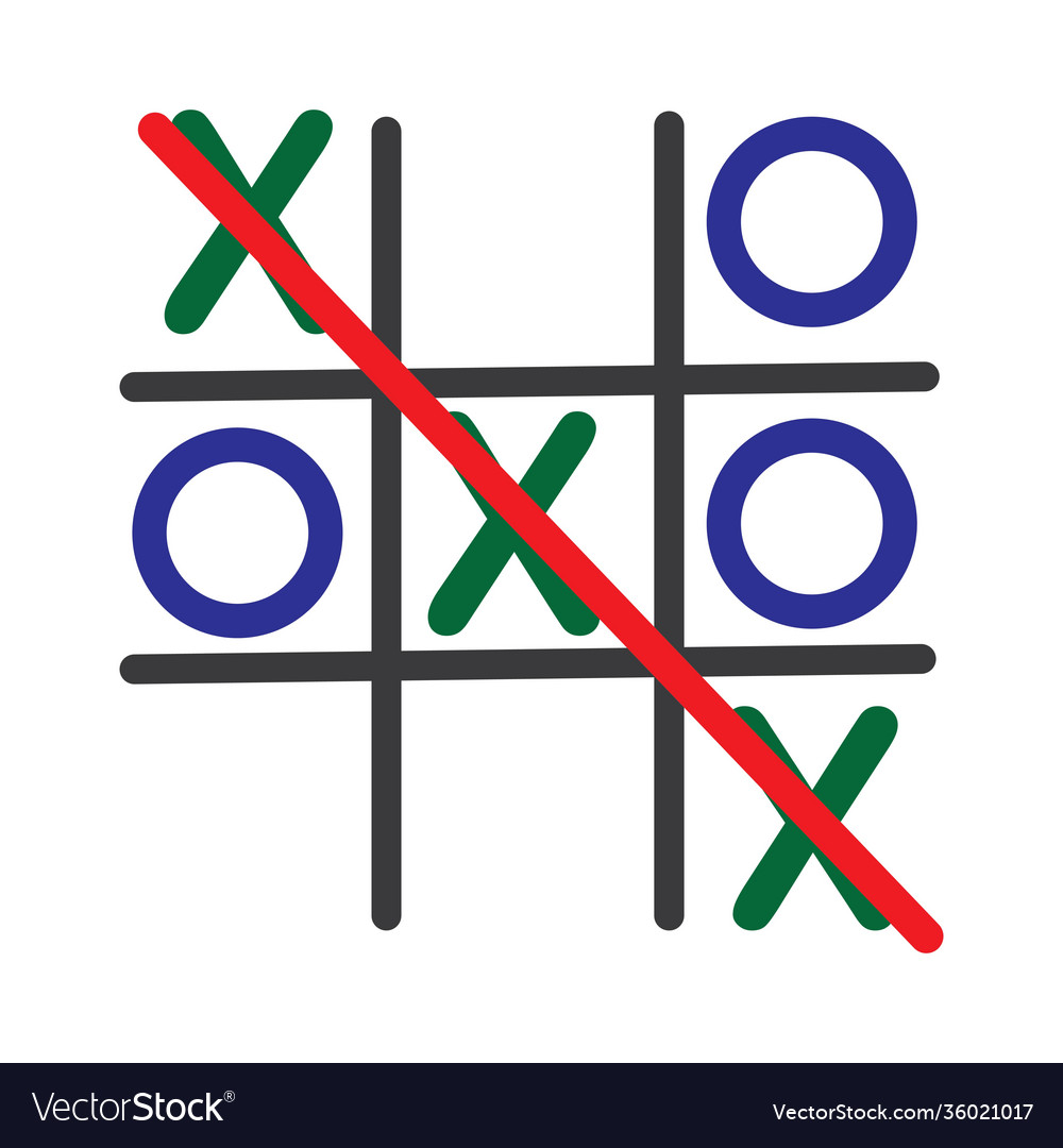 Tic tac toe game icon template design Royalty Free Vector