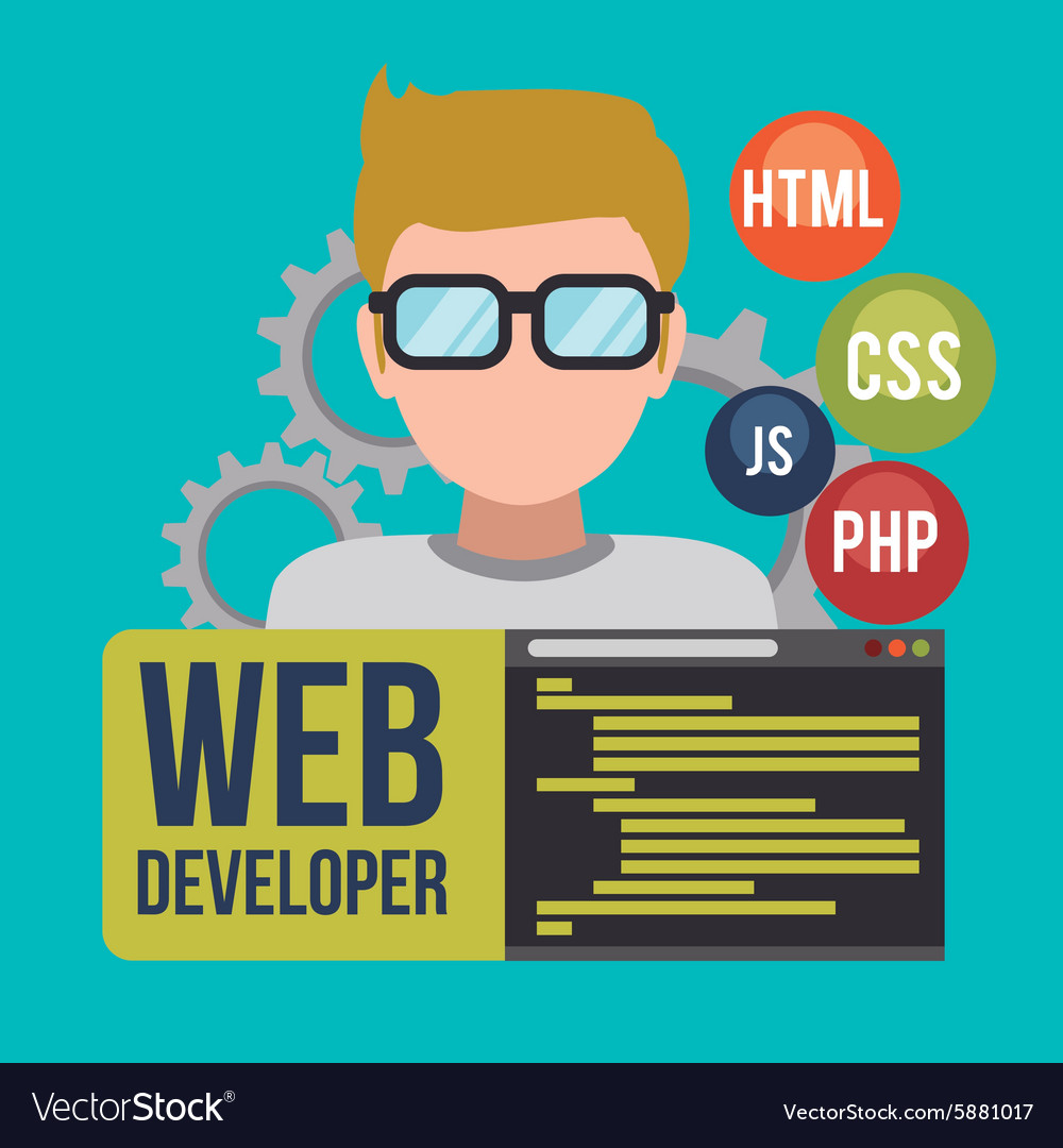 Web developer design Royalty Free Vector Image
