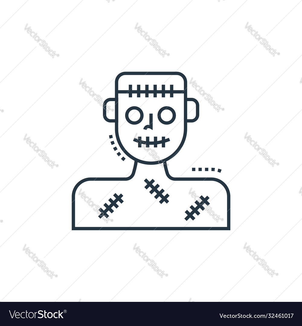 Zombie icon editable stroke linear Royalty Free Vector Image