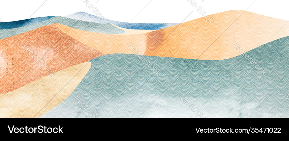 Abstract landscape background with japanese Vector Image