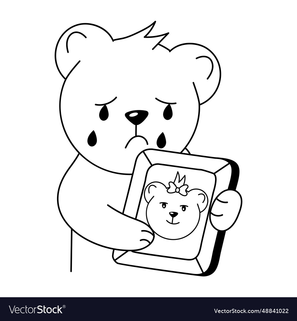 Bear crying Royalty Free Vector Image - VectorStock