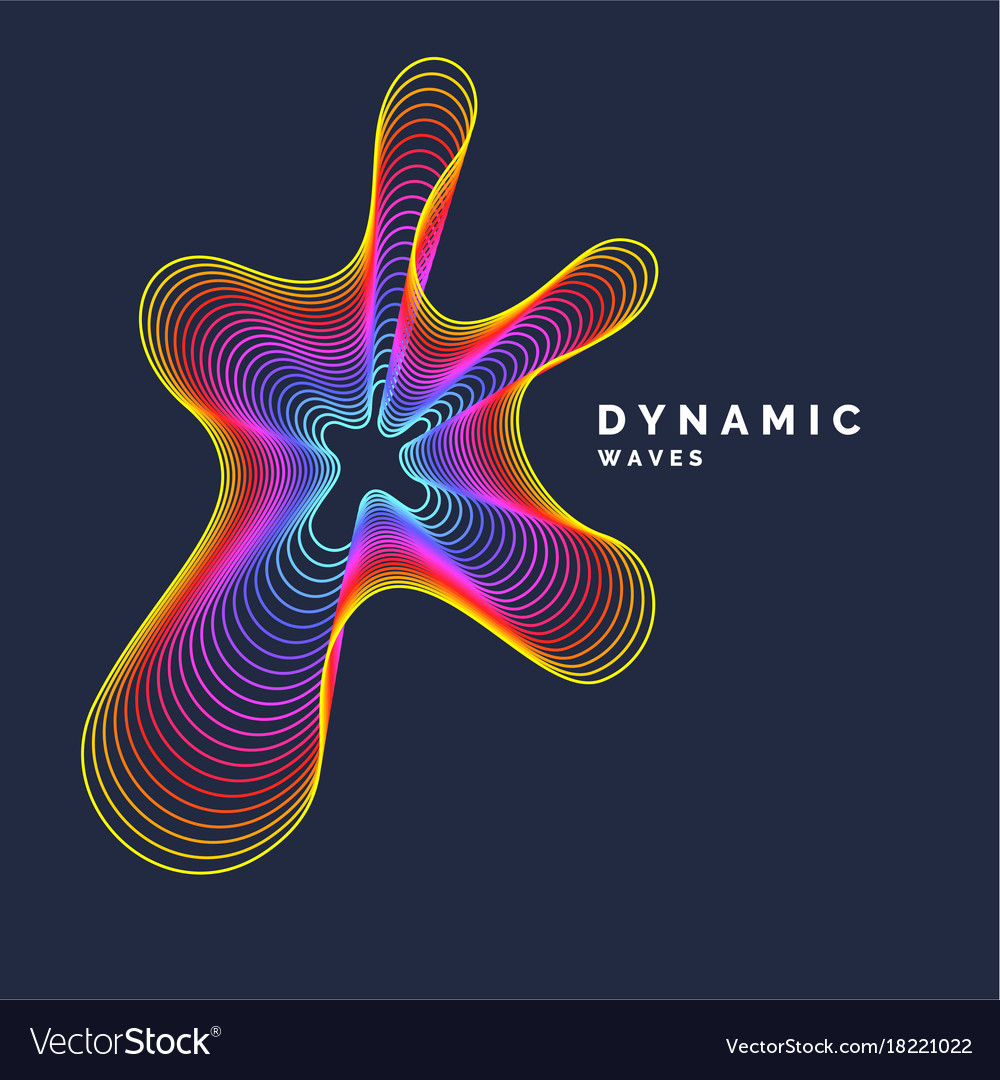 Bright abstract background with a dynamic waves Vector Image