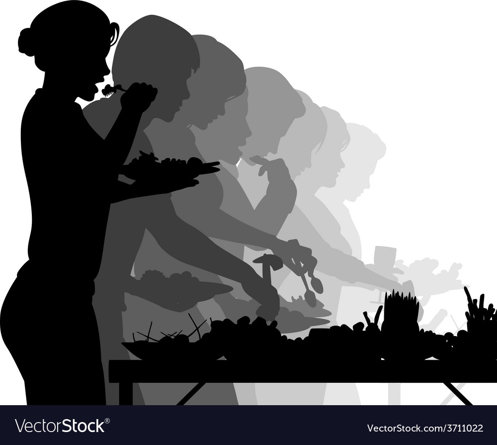Buffet table Royalty Free Vector Image - VectorStock Buffet table Royalty Free Vector Image - VectorStock