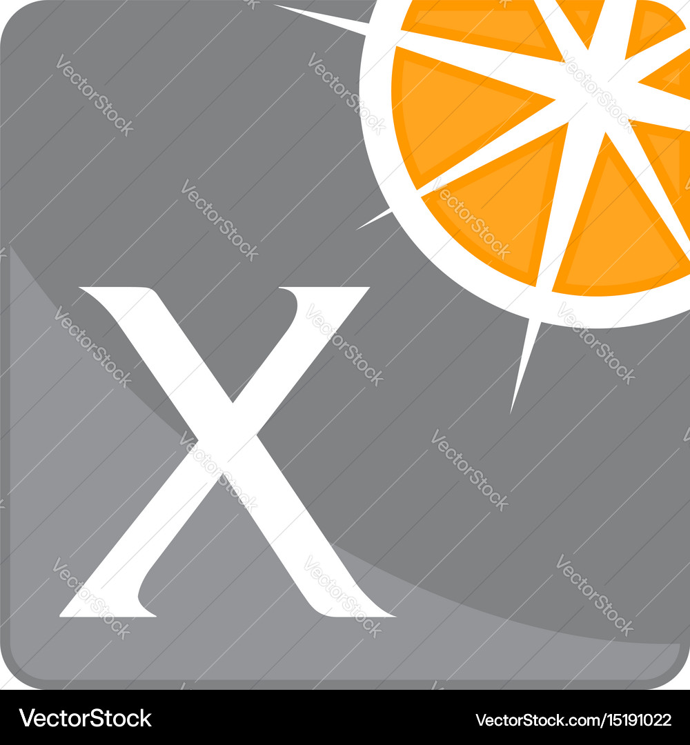 Compass guide solutions initial x Royalty Free Vector Image