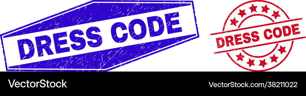 Dress code unclean stamp seals in round and Vector Image