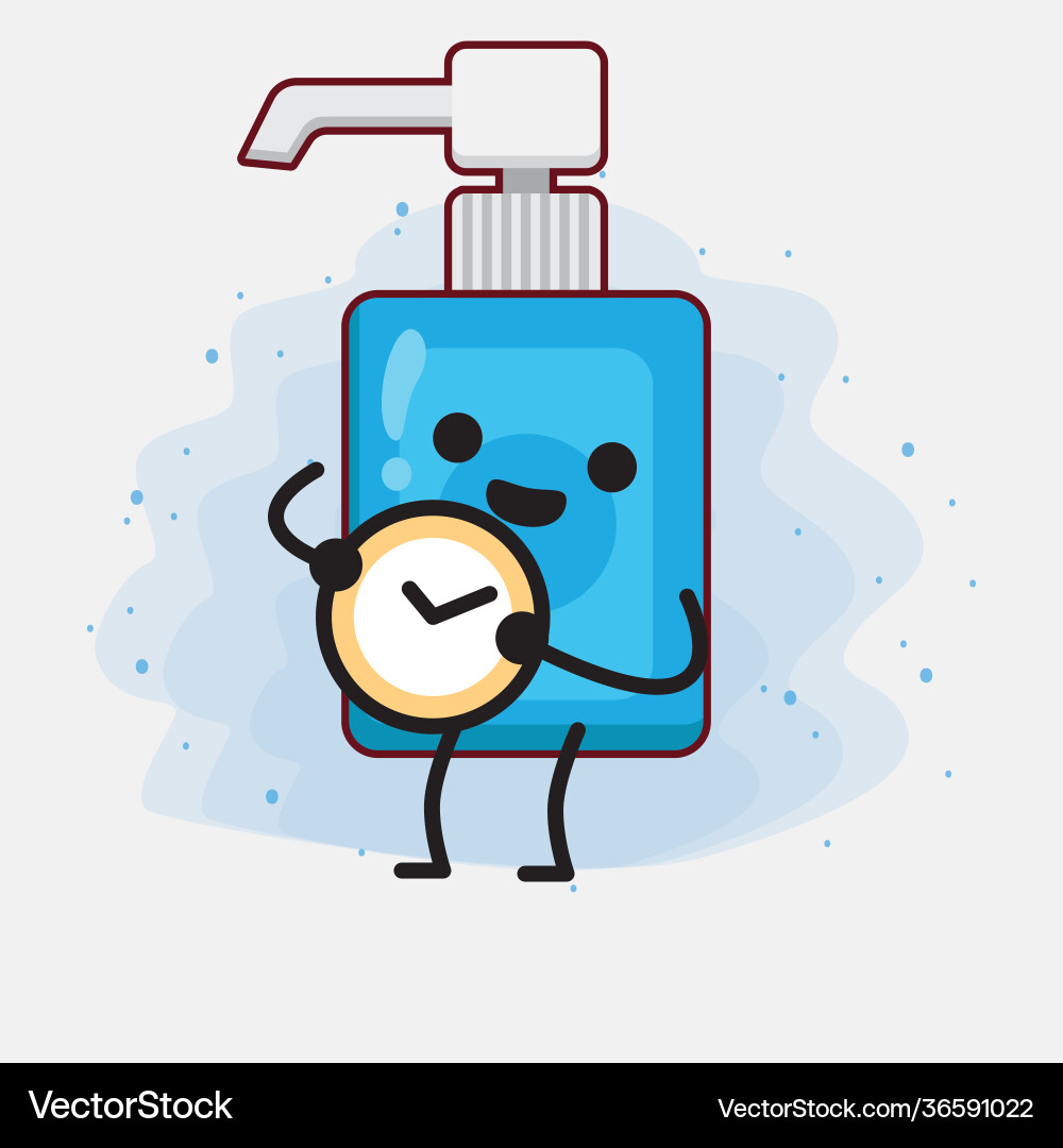 Hand sanitizer cute character with simple face Vector Image